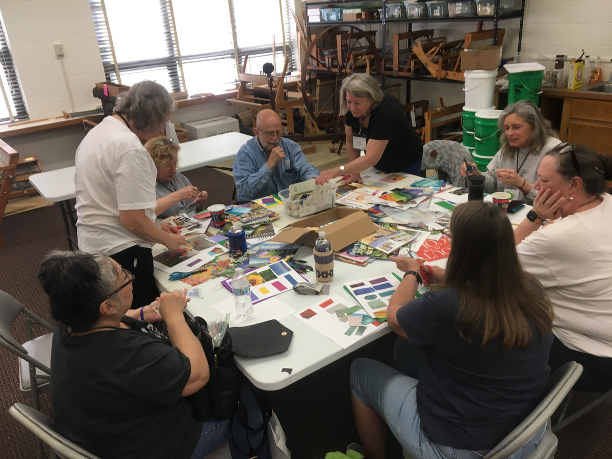 First Full-Day Warp Painting Workshop – Shiny Dime Fibers